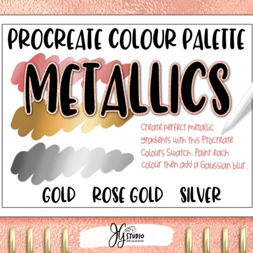 Procreate Palette Metallic Gradients. Gold Rose Gold and - Etsy