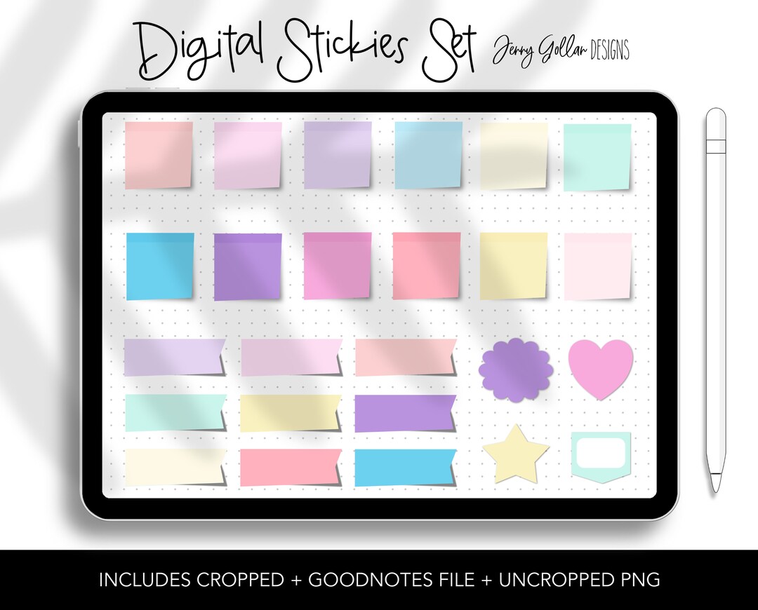 Cropped Digital Planner Stickers Mini Set Sticky Notes for Your Digital ...
