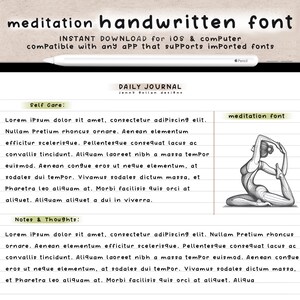 Cute Hand Lettered Font Meditation Regular and Meditation Wide Fonts ...