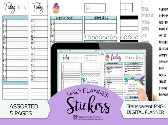 Digital Journal Stickers Daily Planner Bundle Digibujo - Etsy Australia