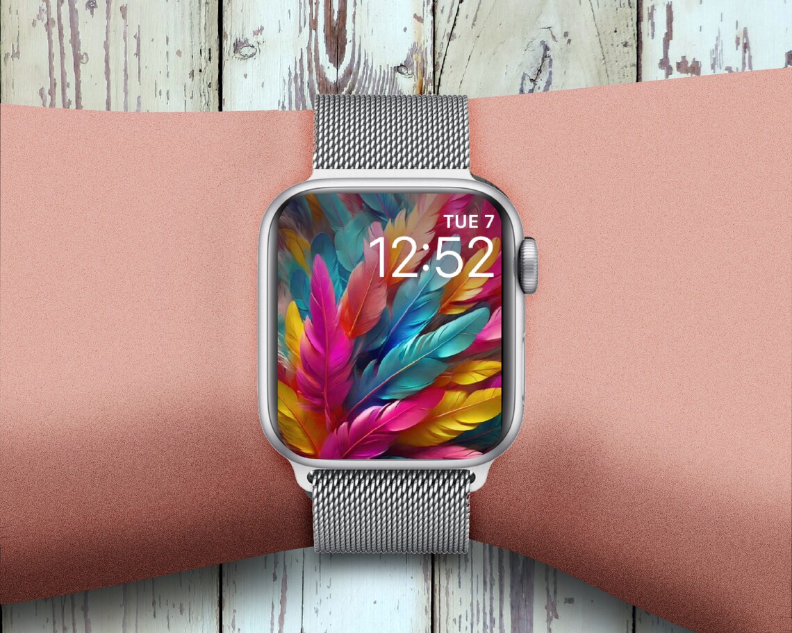 Stunning Feathers Apple Watch Wallpaper Colourful Art for Your Watch ...