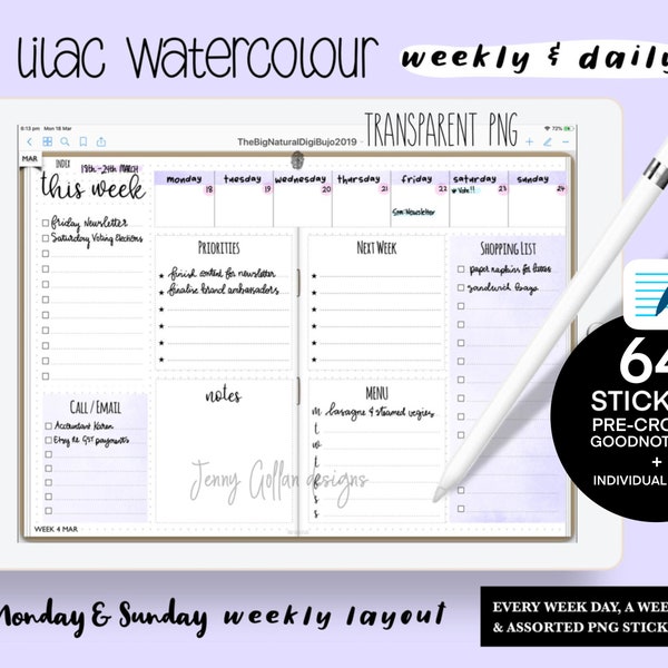 Lilac Planner Stickers - Etsy