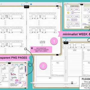 Digital Journal Sticker Weekly and Daily Minamlistic Transparent PNG 2 ...