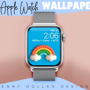 Apple Watch Wallpaper 3D Rainbow With Clouds | Watch Background ...