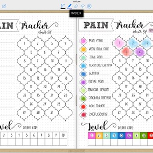 Pain Tracker Digital Journal Sticker Page Blank Transparent PNG for All ...