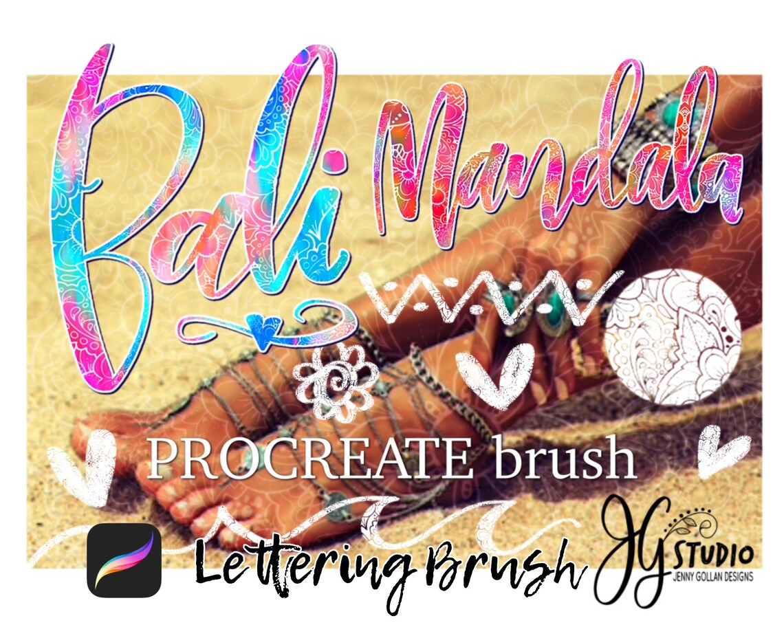 Procreate Lettering Brush Bali Mandala Calligraphy With 4 Boho ...