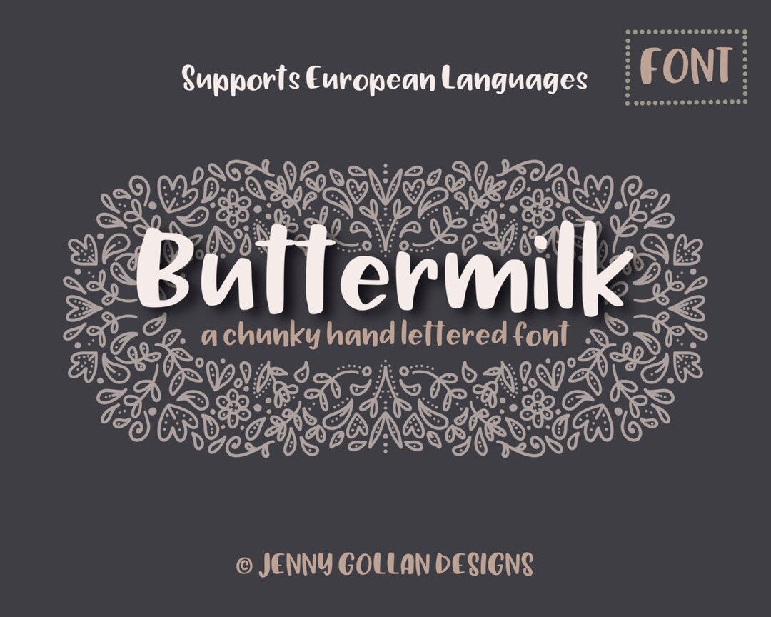 Hand Lettered Font Buttermilk for Digital Planners Ios Android and ...