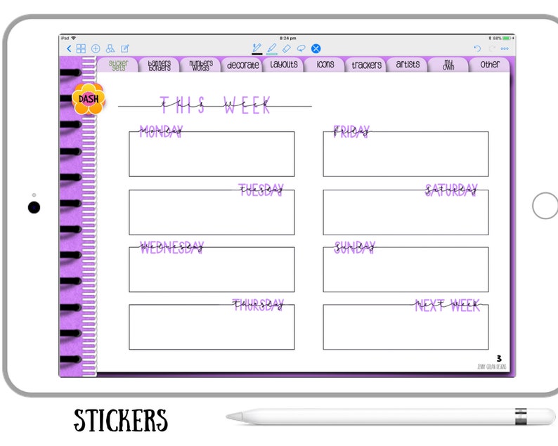 Large Digital Sticker Book for Goodnotes With Hyperlinks Plus - Etsy