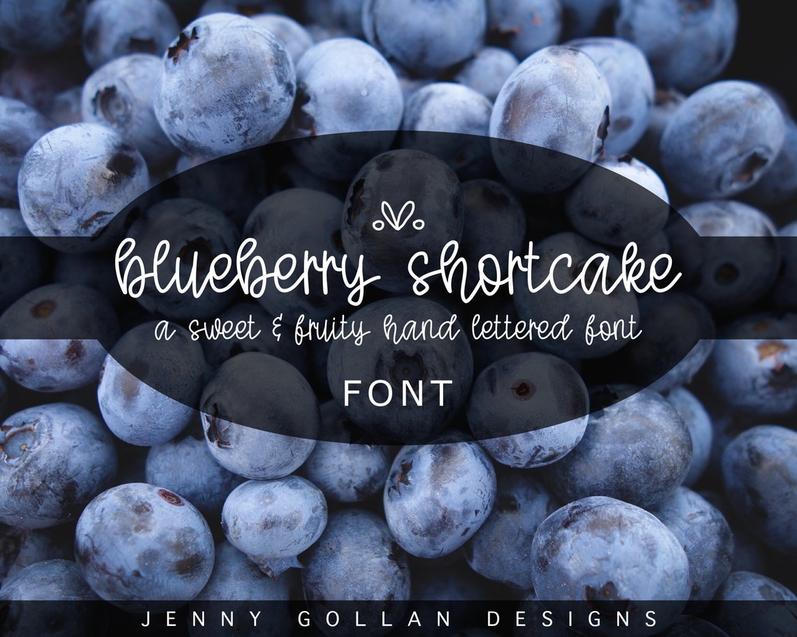 Hand Lettered Font Blueberry Shortcake Script Font Modern Calligraphy ...