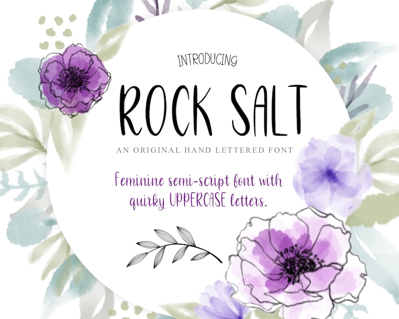 Hand Lettered Font Rock Salt | Etsy