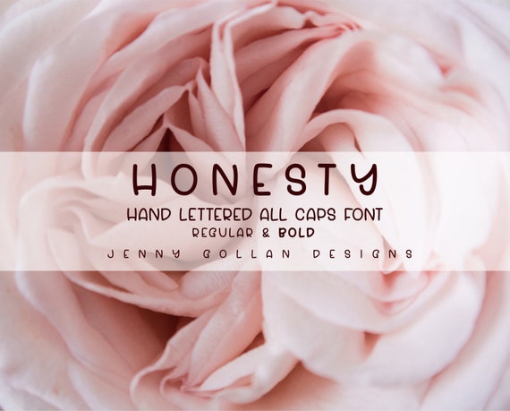 Hand Lettered Font Honesty All Uppercase Letters With Numbers - Etsy