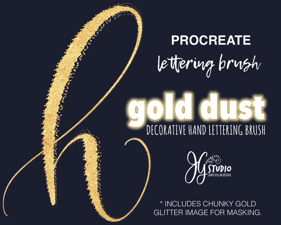 Procreate Brush Gold Dust Calligraphy Brush for Hand Lettering in the ...