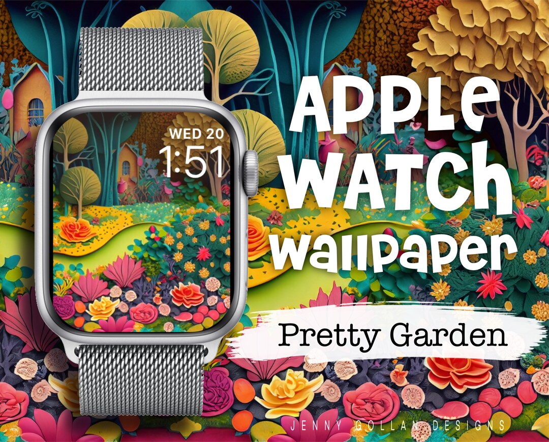 Pretty Garden Apple Watch Wallpaper Colourful Art Watch Face - Etsy