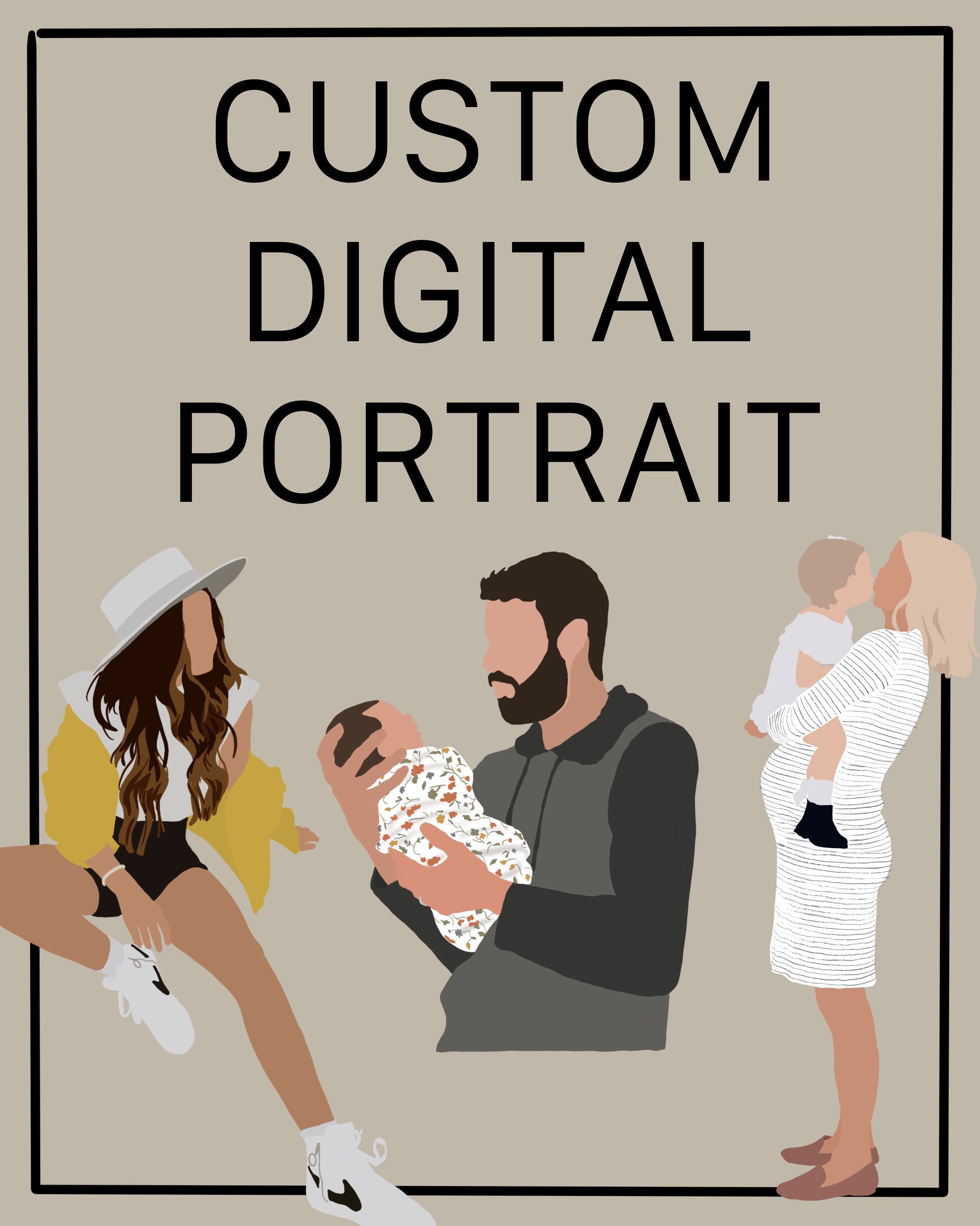 Digital Portrait Custom Digital Portrait Illustration - Etsy