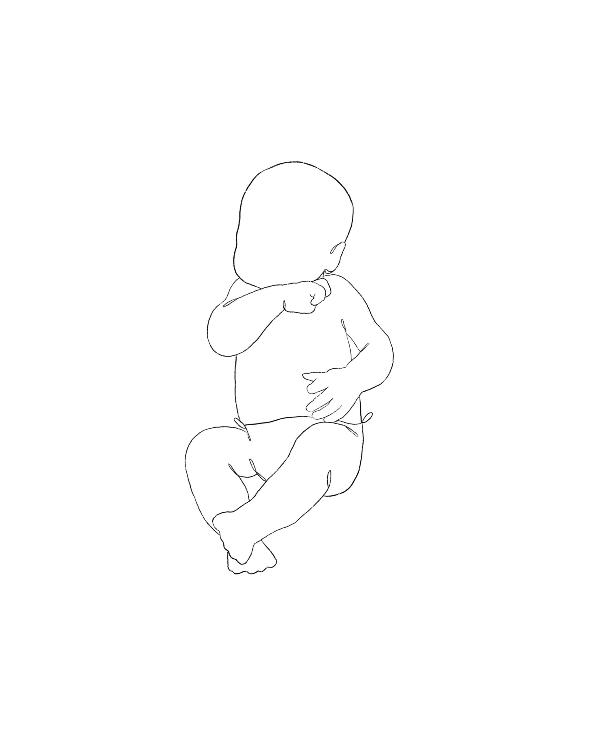 CUSTOM Line Drawing of YOUR Baby, Newborn Custom Line Art, Line Art ...