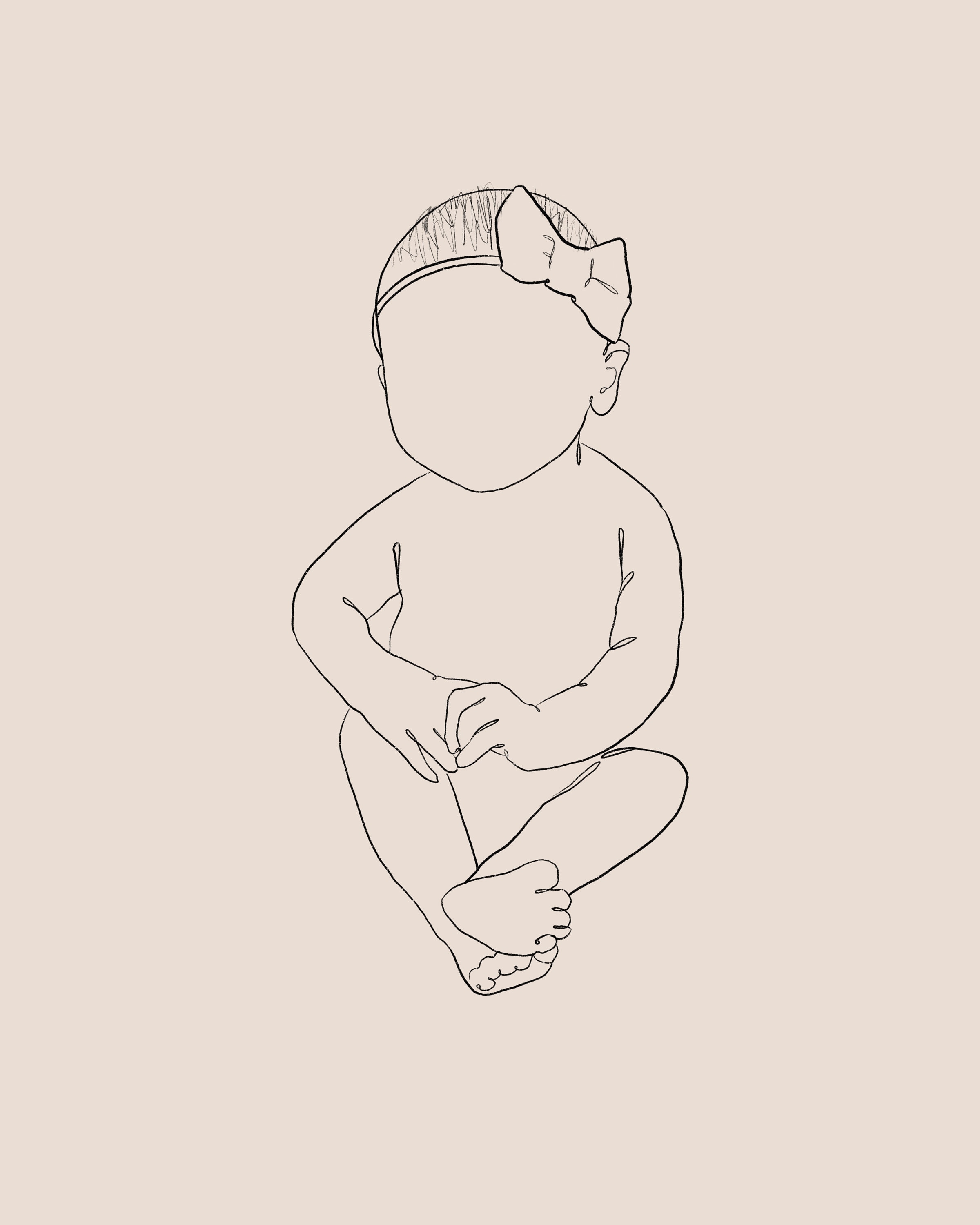 CUSTOM Line Drawing of YOUR Baby, Newborn Custom Line Art, Line Art ...