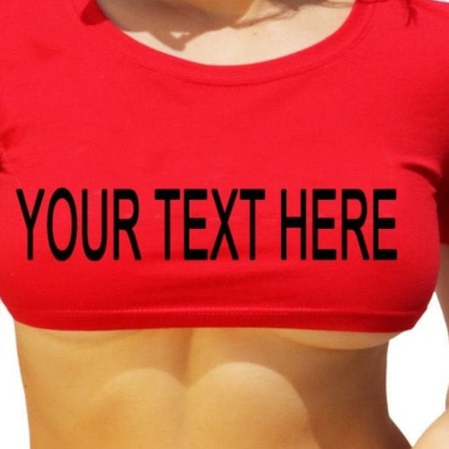 Custom Text Mini Crop Top Womens Underboob Tee Sexy Etsy