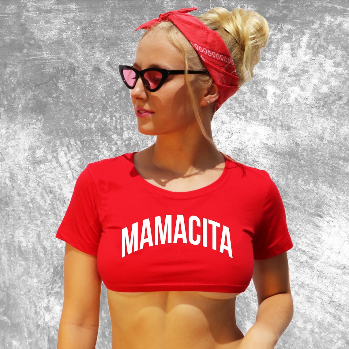 Underboob Crop Tee Mamacita Festival Clothing Rave Crop Top Etsy