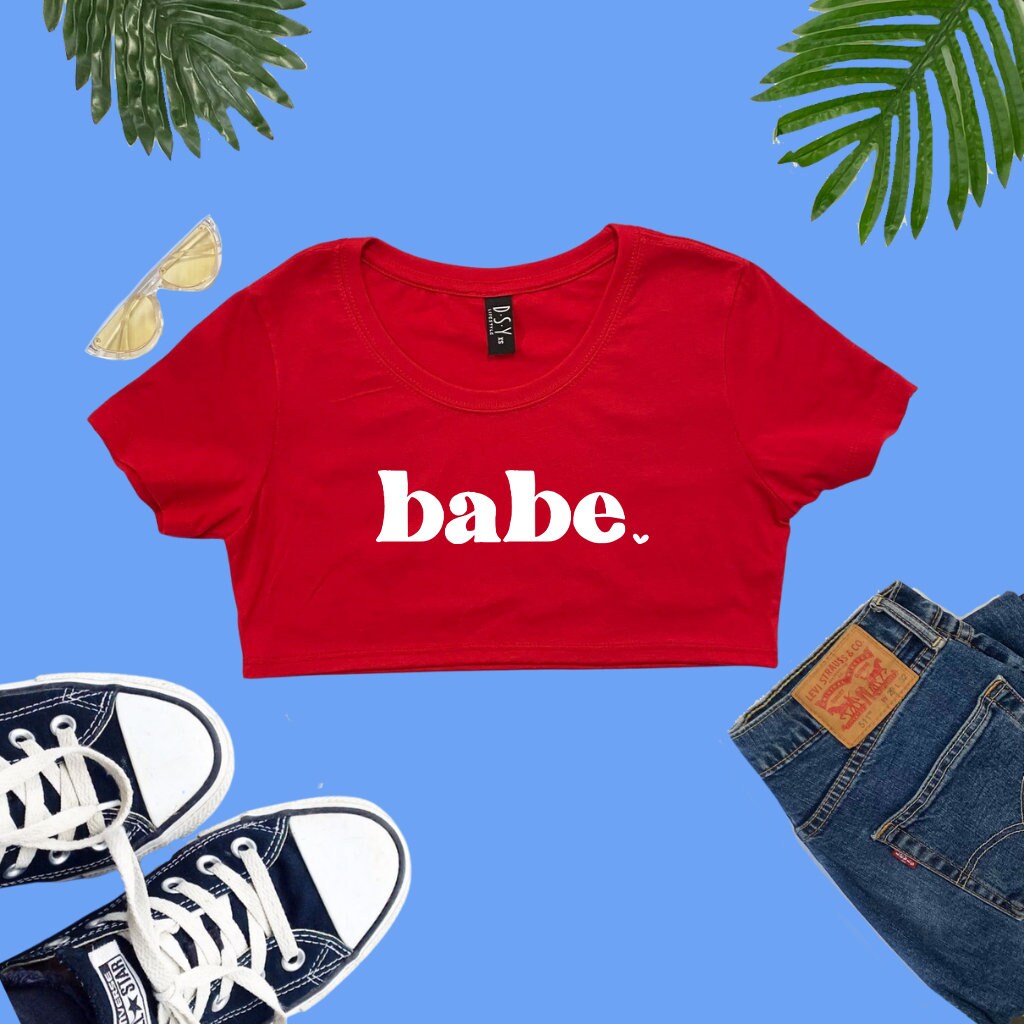 Babe. crop top Womens Underboob Tee Sexy Underboob Top gift | Etsy