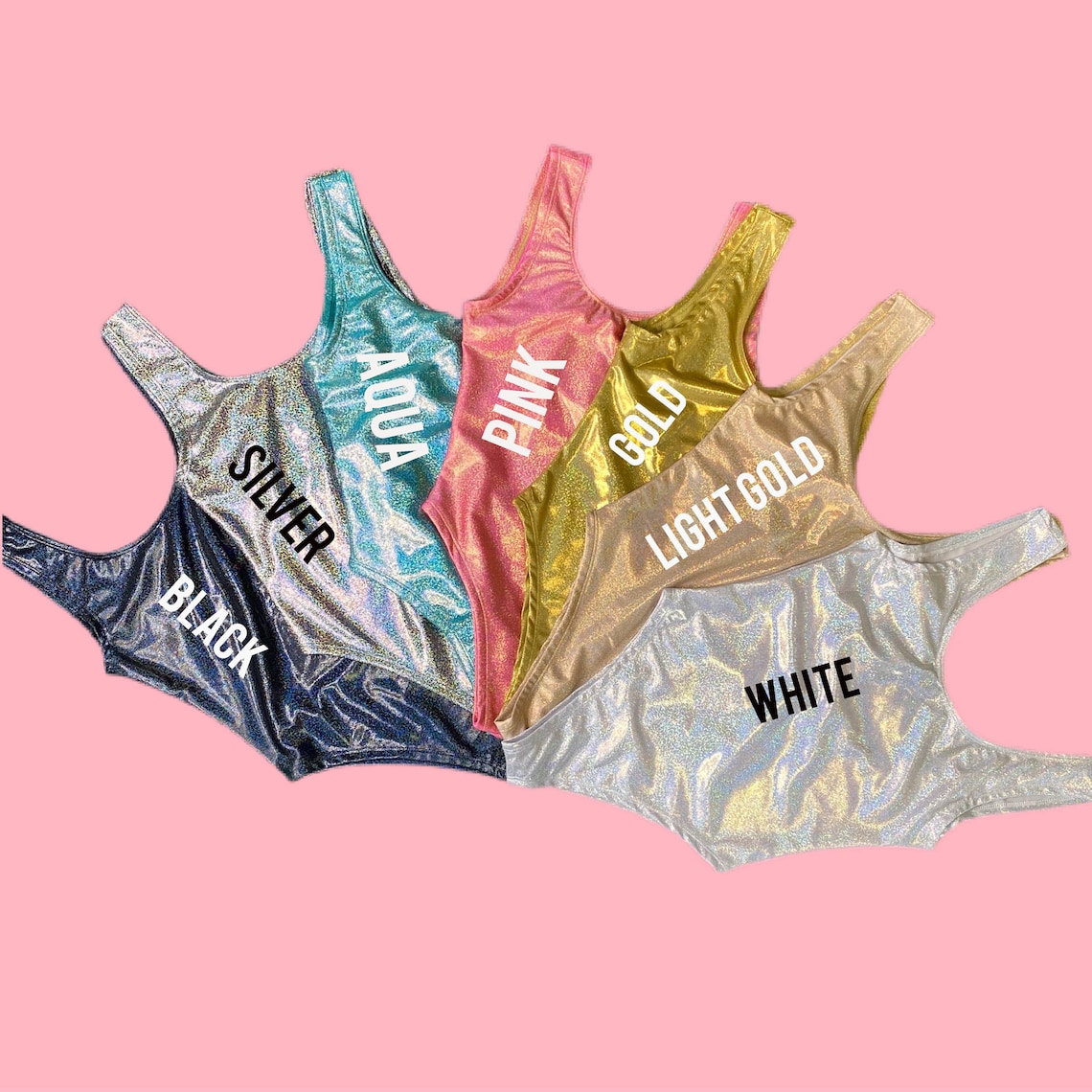 Holographic Metallic One Piece Swimsuit, Plus Size Holographic Bathing ...