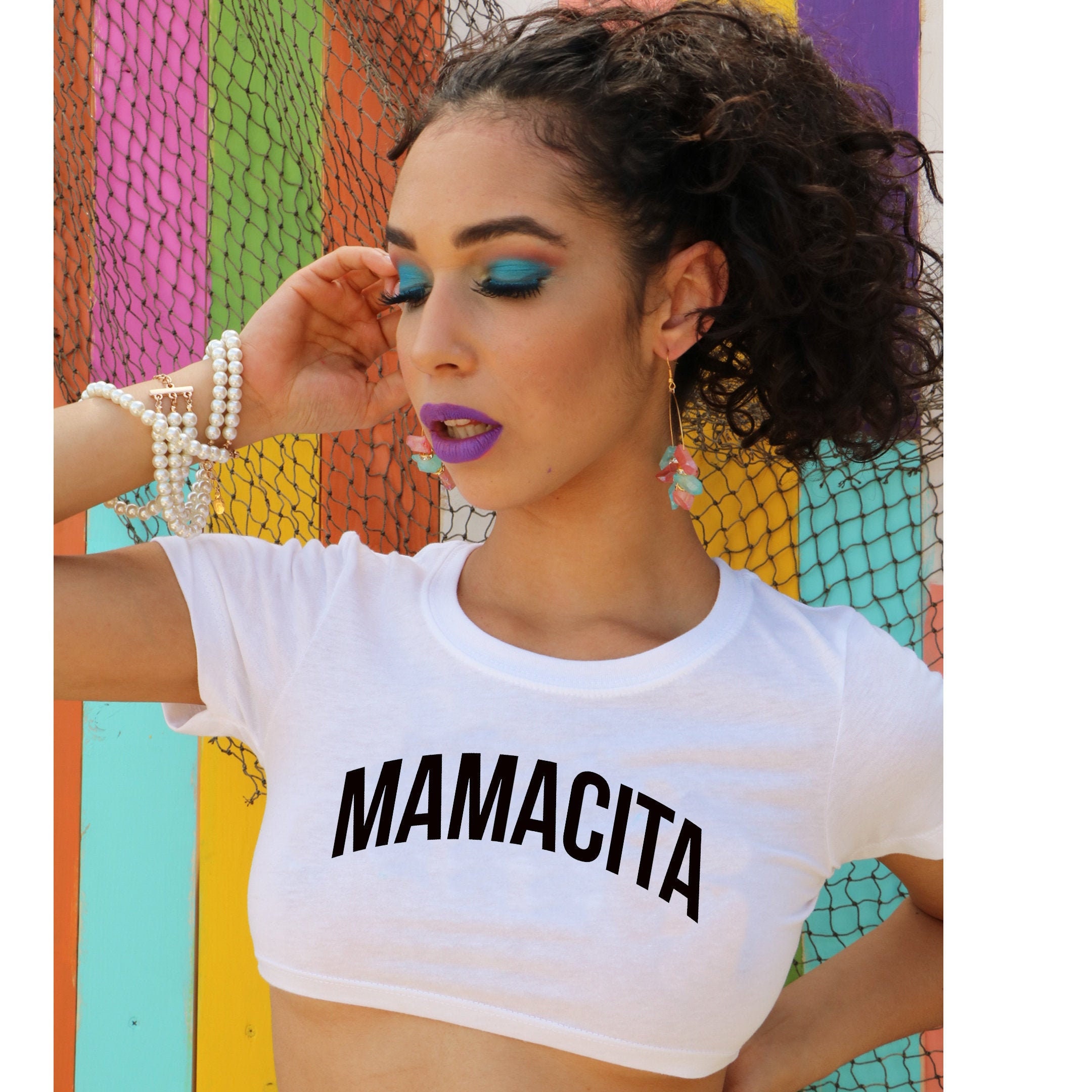 Underboob Crop Tee Mamacita Festival Clothing Rave Crop Top Etsy