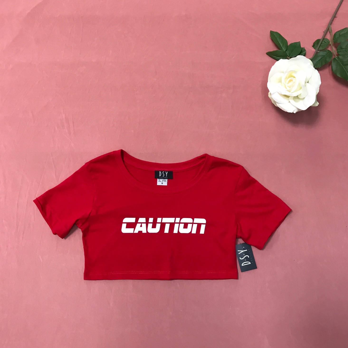 Underboob Crop Tee Caution Festival Clothing Rave Crop Top Etsy España