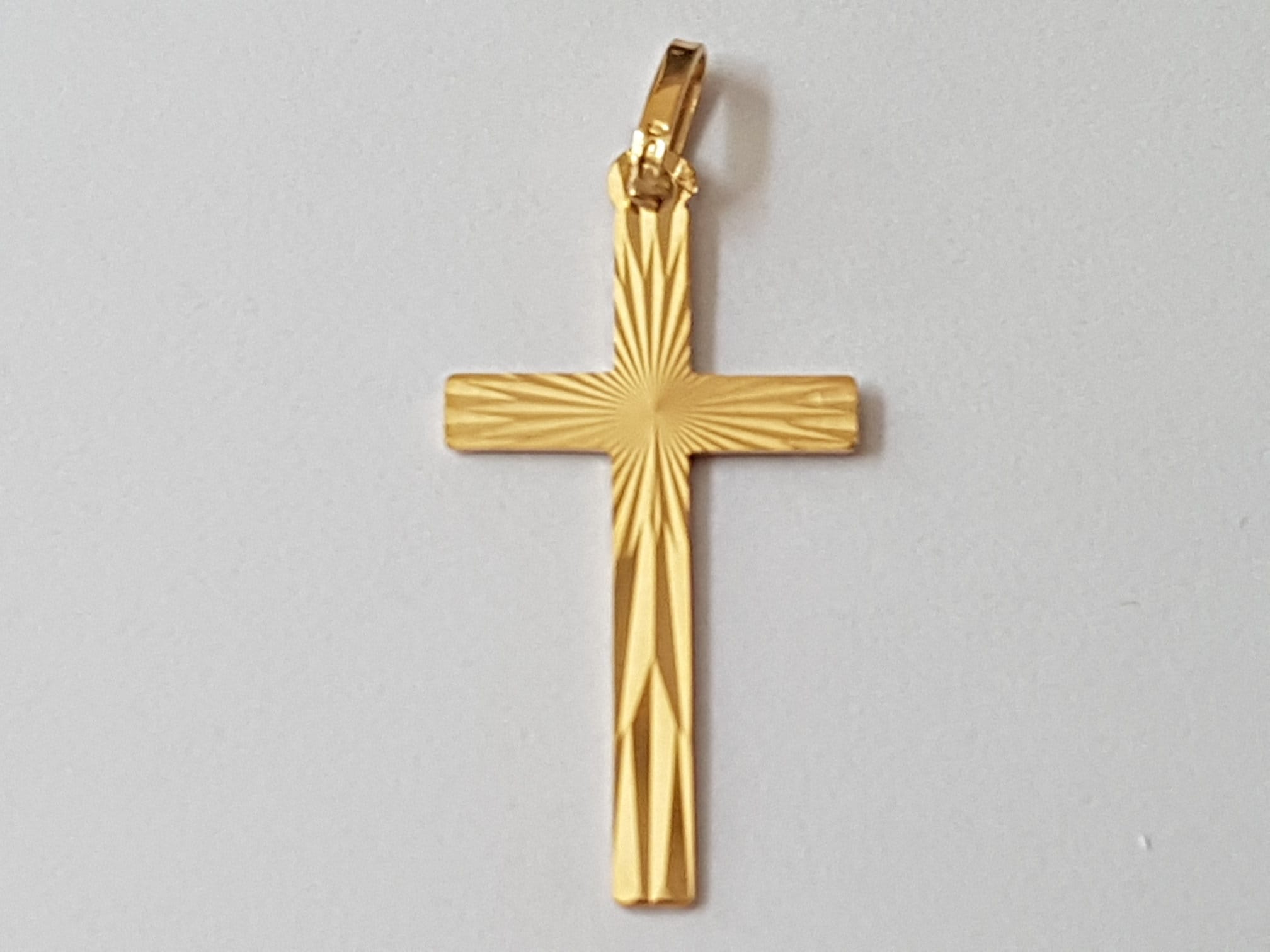 Solid Yellow Gold Religious Cross Pendant 18k 750/1000 Box | Etsy