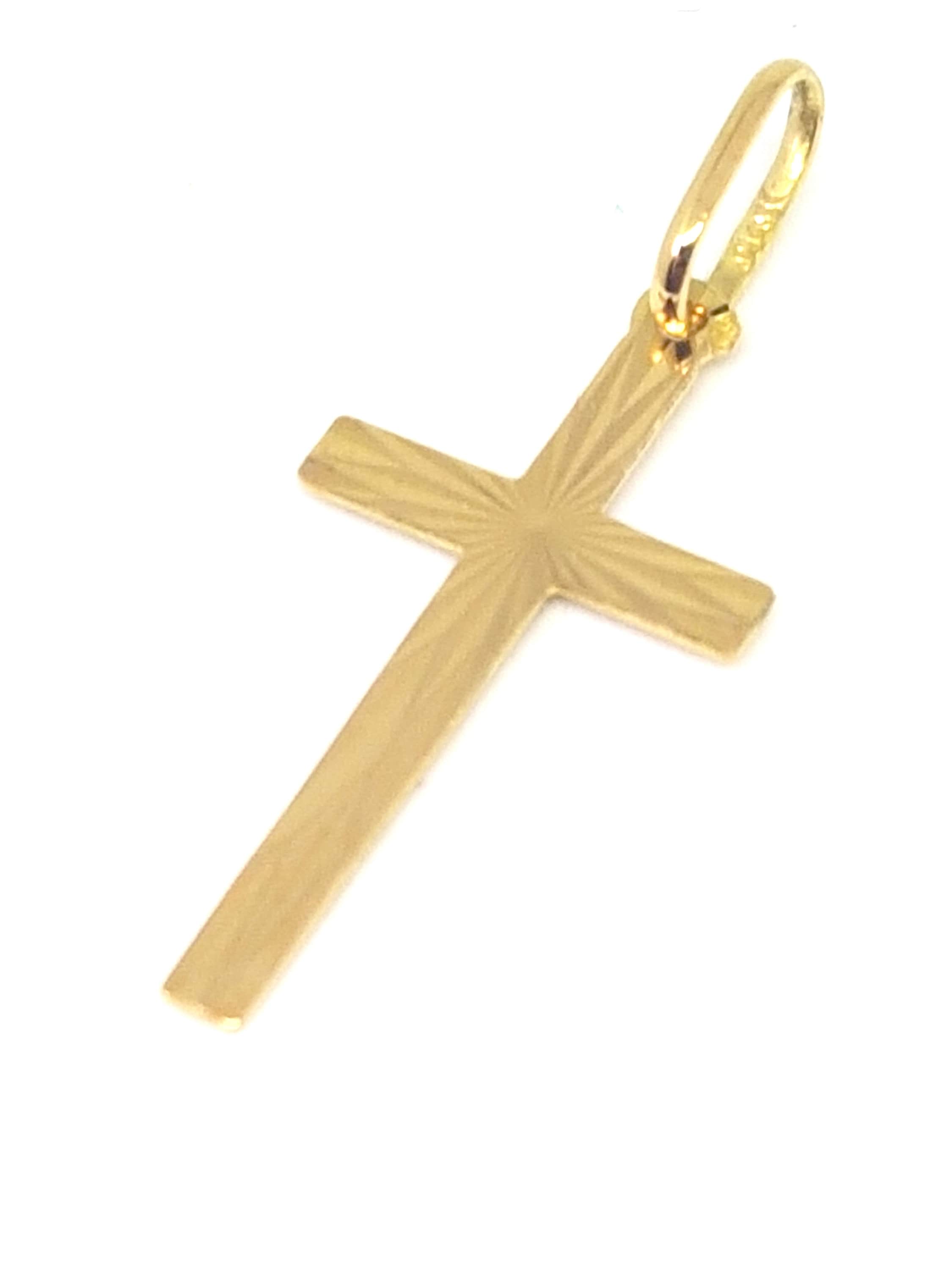 Solid Yellow Gold Religious Cross Pendant 18k 750/1000 Box | Etsy