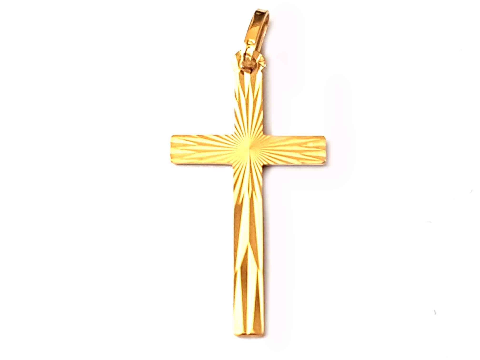 Solid Yellow Gold Religious Cross Pendant 18k 750/1000 Box | Etsy