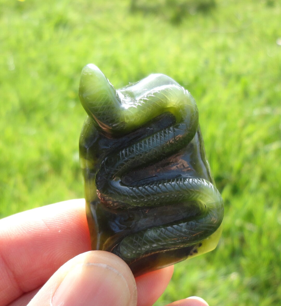 Canadian Top Grade Jade Snake Carving W/ the Option of a Pendant - Etsy
