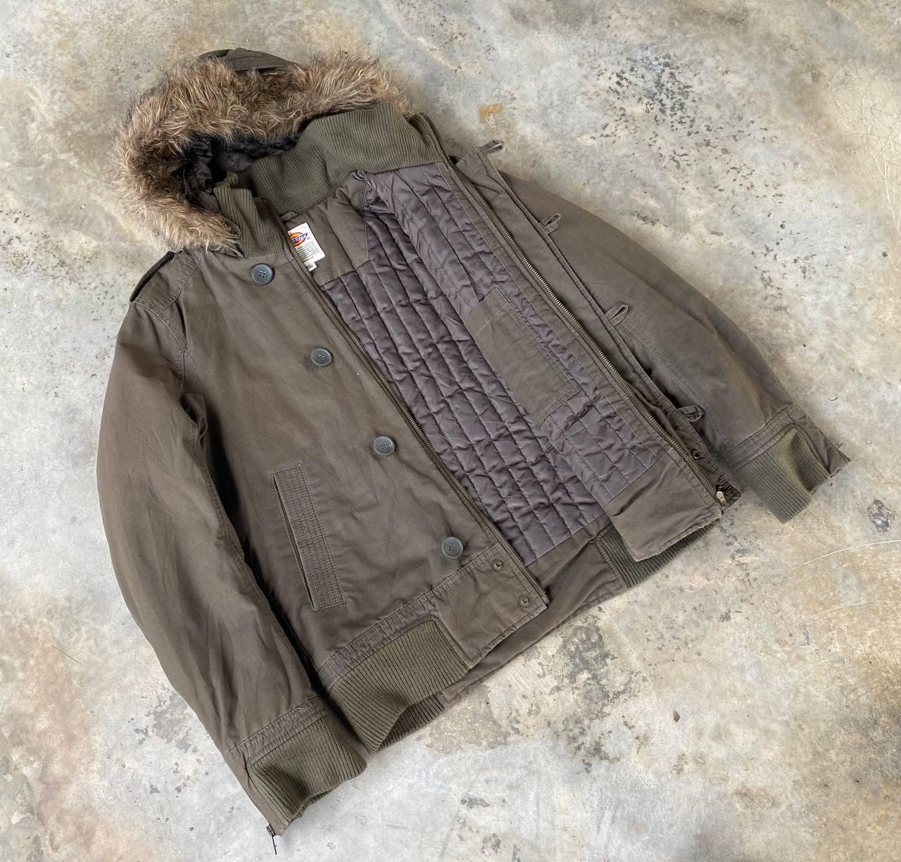 VINTAGE Y2K DICKIES Cold Jacket Insulated Lining Fur Trim Jacket Hoodie ...