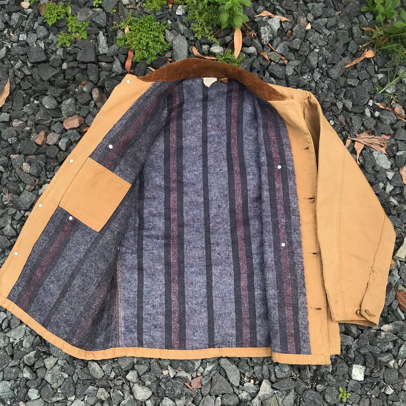 RARE Vintage Carhartt 80s Single Star Tag Chore Canvas 4 Pocket Jacket ...