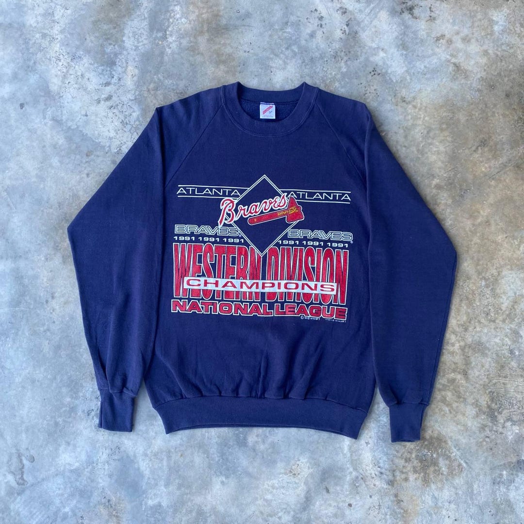 Rare VINTAGE 1991 MLB BRAVES Atlanta Usa Sweatshirt Crewneck Jumper ...