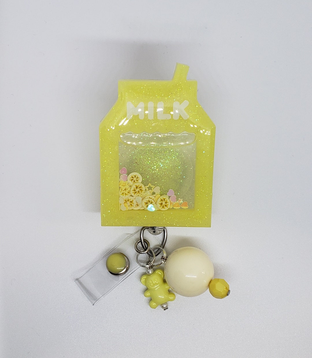Banana Milk Carton Shaker Badge Reel - Etsy