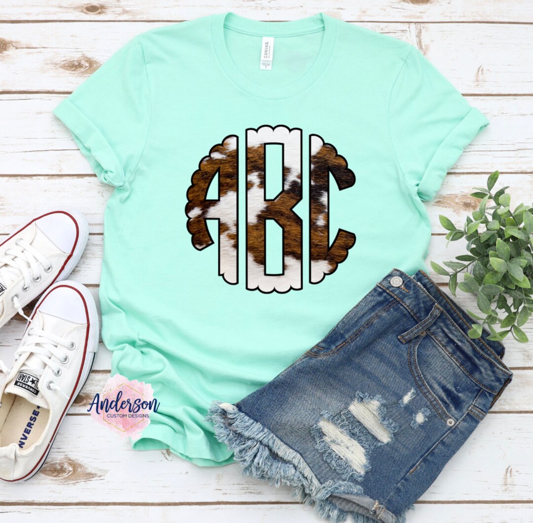 Cow Print Monogram ~ Personalized Cow Monogram ~ Custom Cow Monogram ...