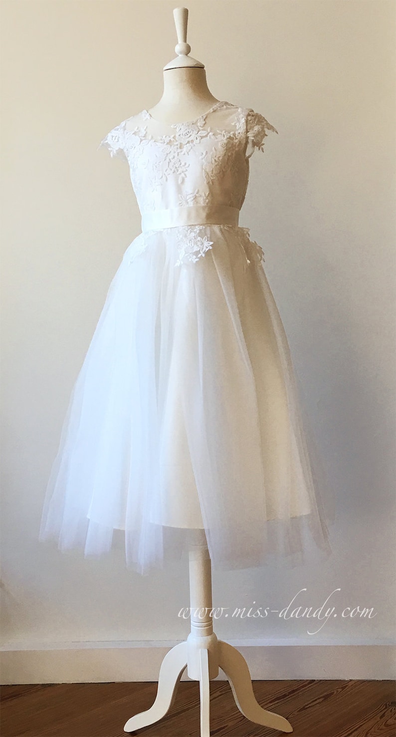 Flower Girl Dress Lace Flower Girl Dress Ivory White Lace Etsy Uk