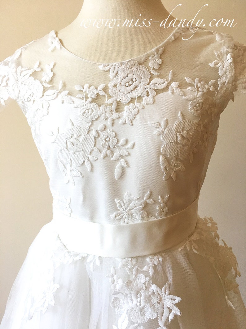 Flower Girl Dress Lace Flower Girl Dress Ivory White Lace Etsy Uk