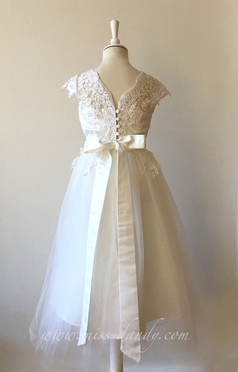 Flower Girl Dress Lace Flower Girl Dress Ivory White Lace Etsy Uk