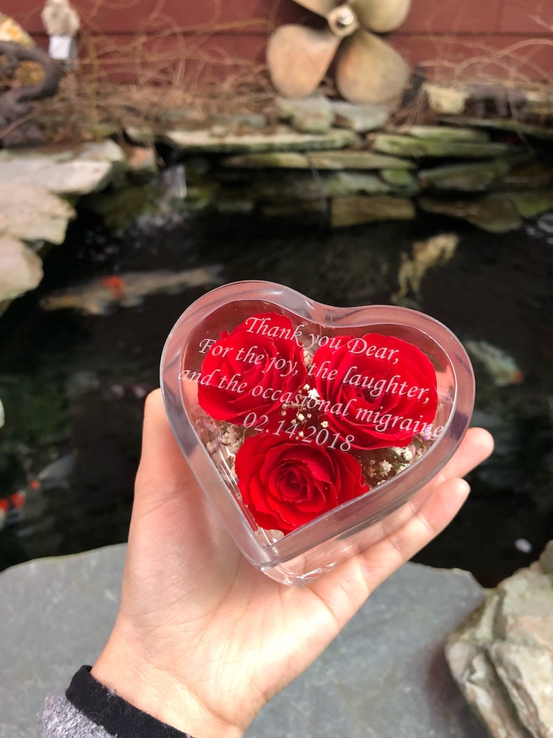 Heart Shaped Eternity Roses lasts over 10 years REAL rose | Etsy