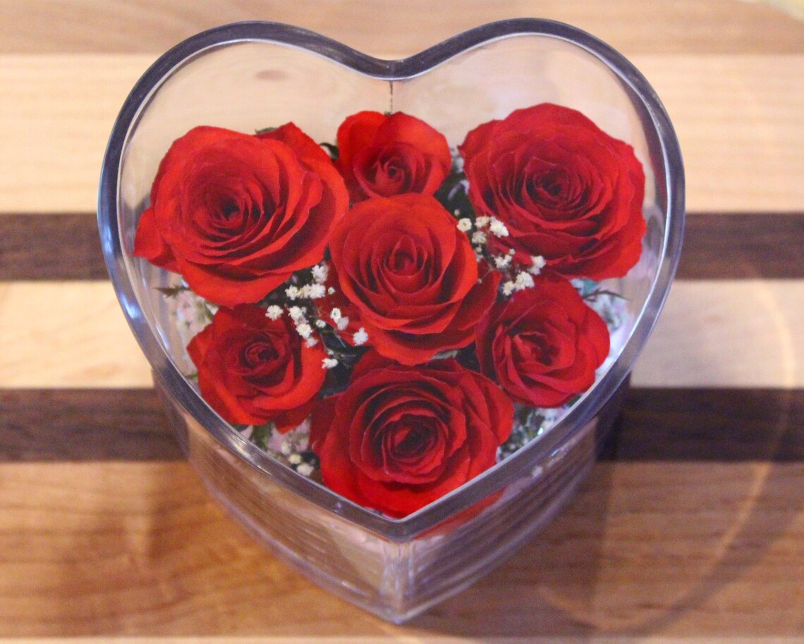 Medium-sized Heart Eternity Forever Rose Couple Gifts | Etsy