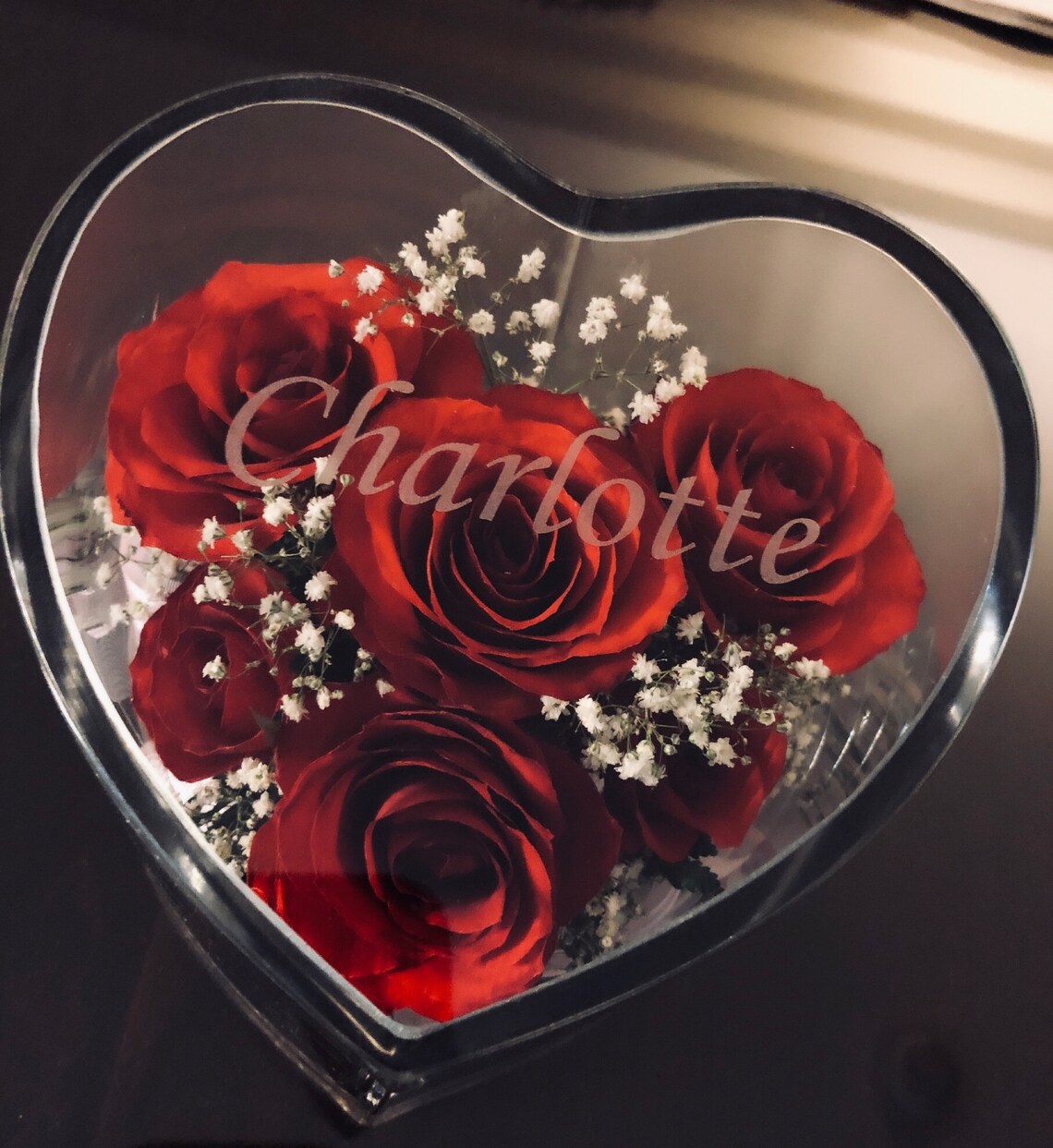 Medium-sized Heart Eternity Forever Rose Couple Gifts | Etsy