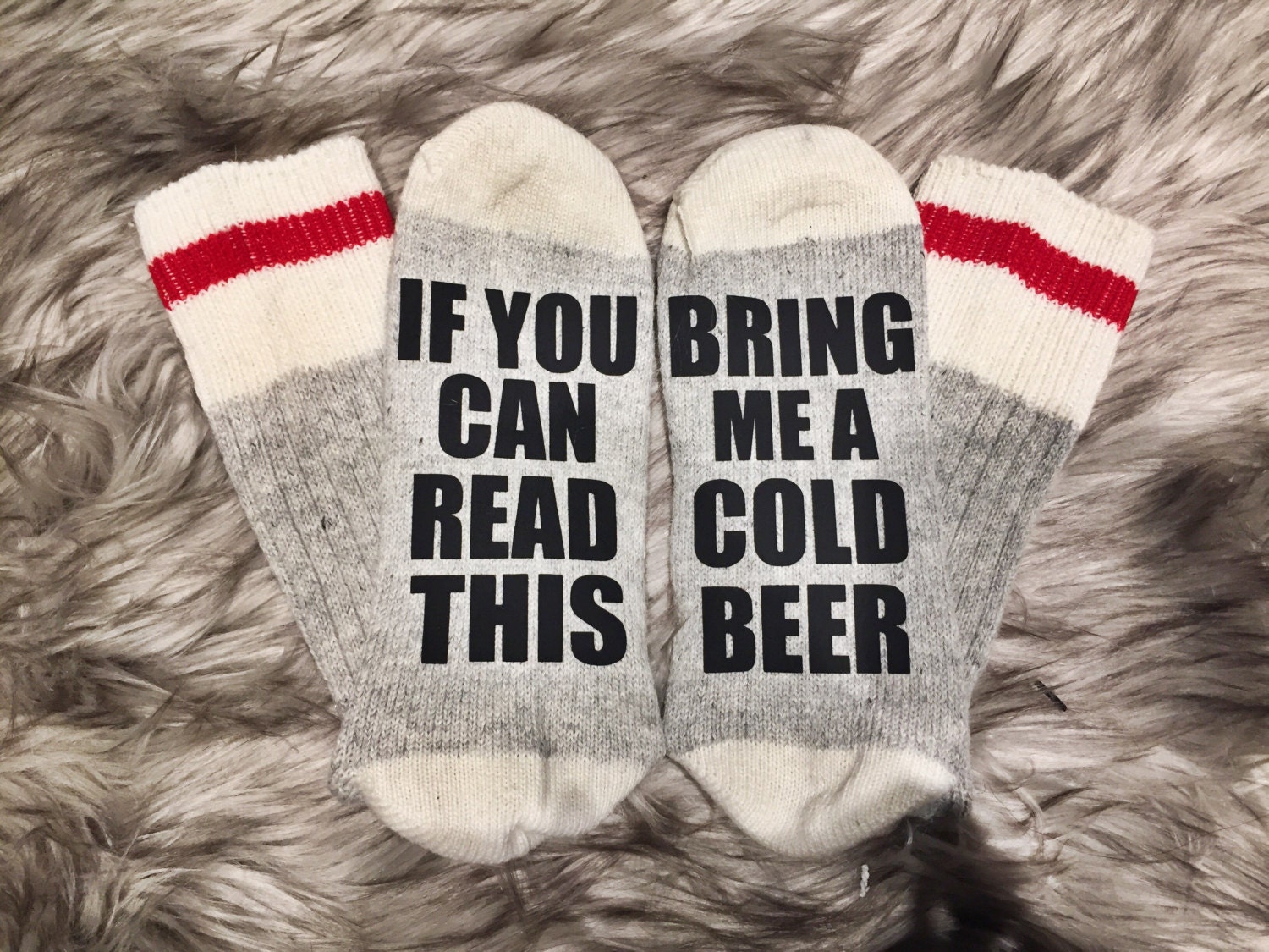 Beer Socks Custom Sock Bring a me glass of wine If you can | Etsy