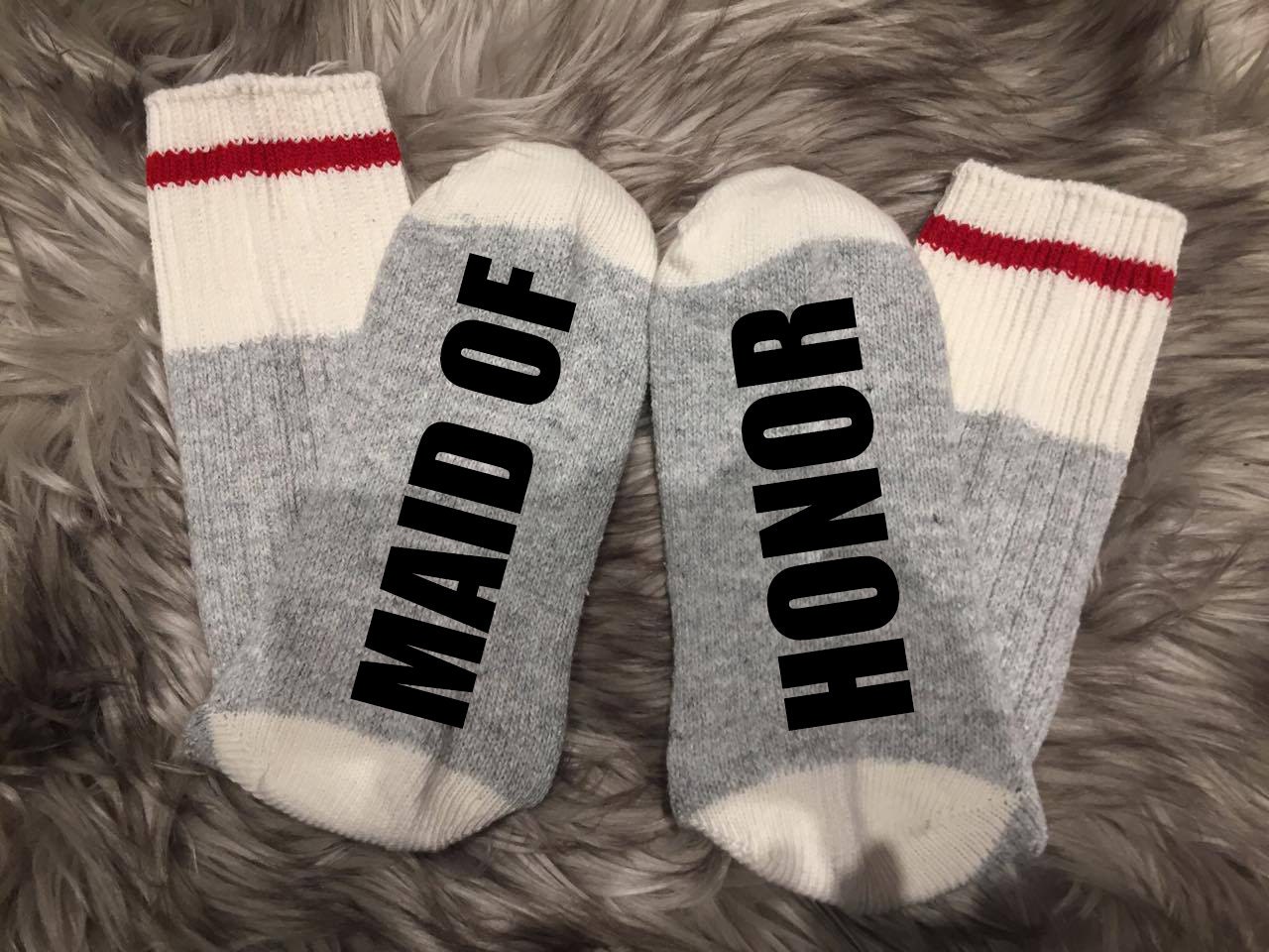 BRIDAL PARTY SOCKS bridesmaid socks maid of honor socks | Etsy