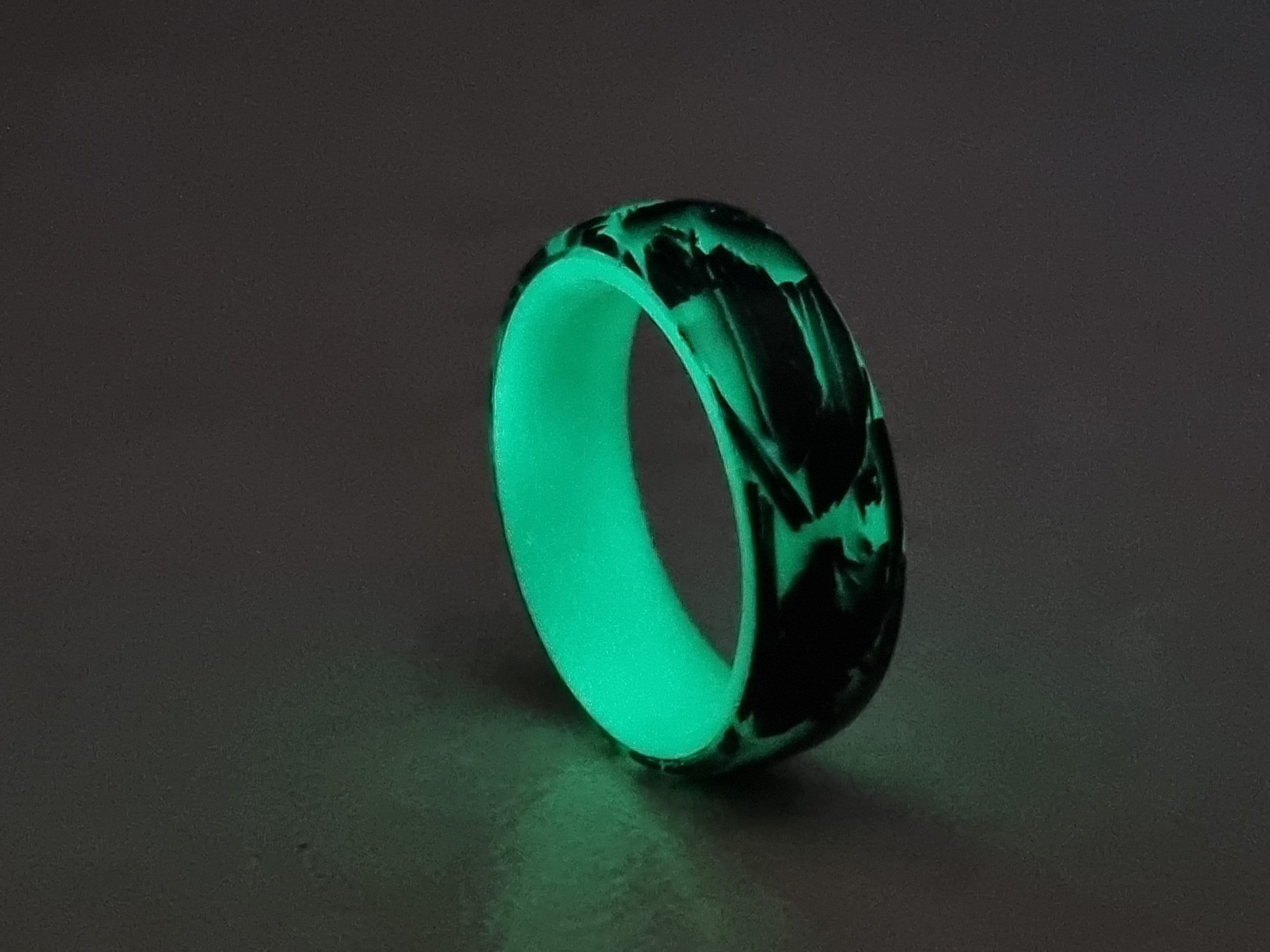 Carbon Fiber Forged Glow in the Dark Ring Wedding Ring Green - Etsy Israel