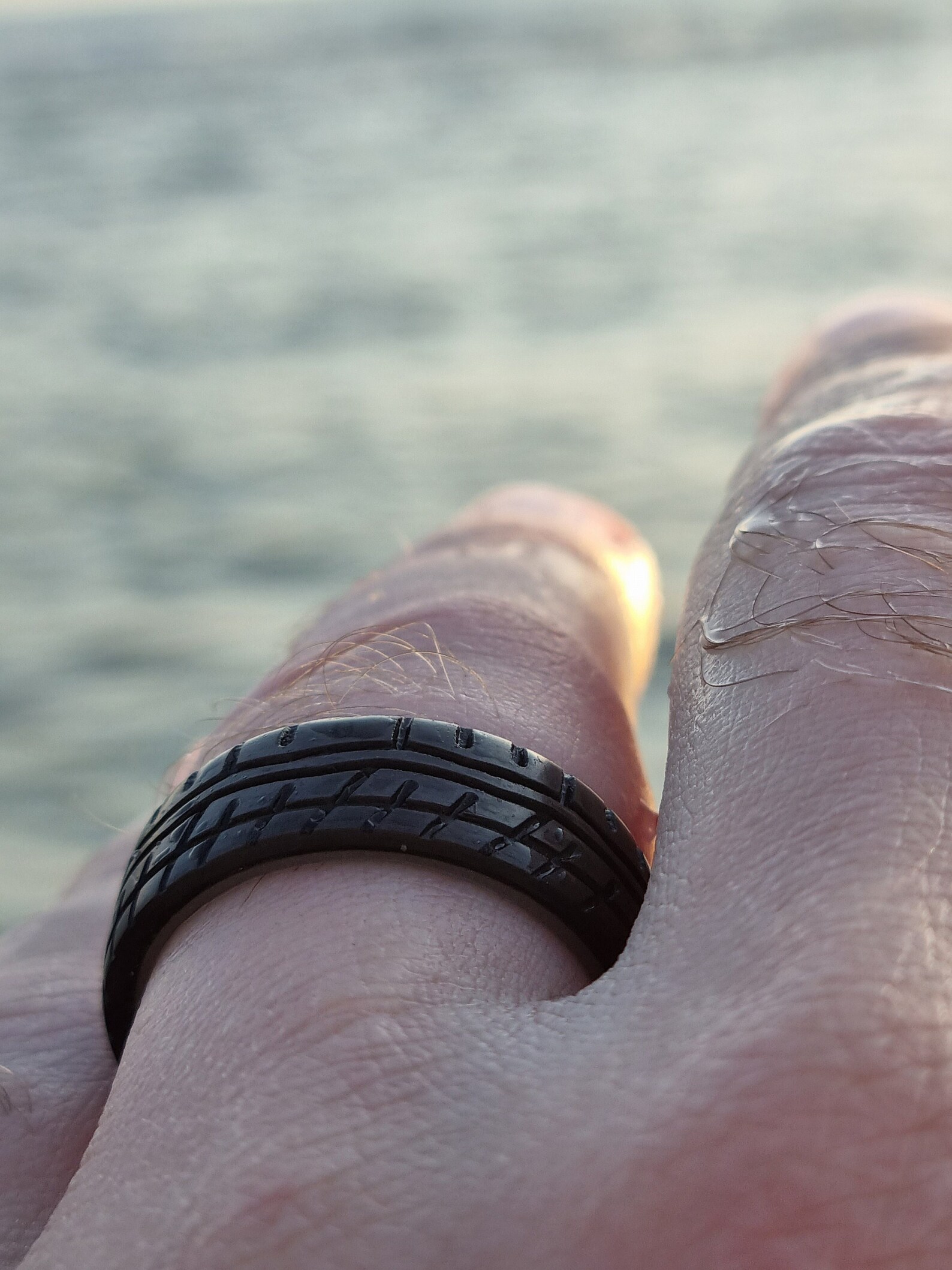 Tire Carbon Fiber Ring ,tire Tread Ring, Men's Wedding Ring, Black Band ...