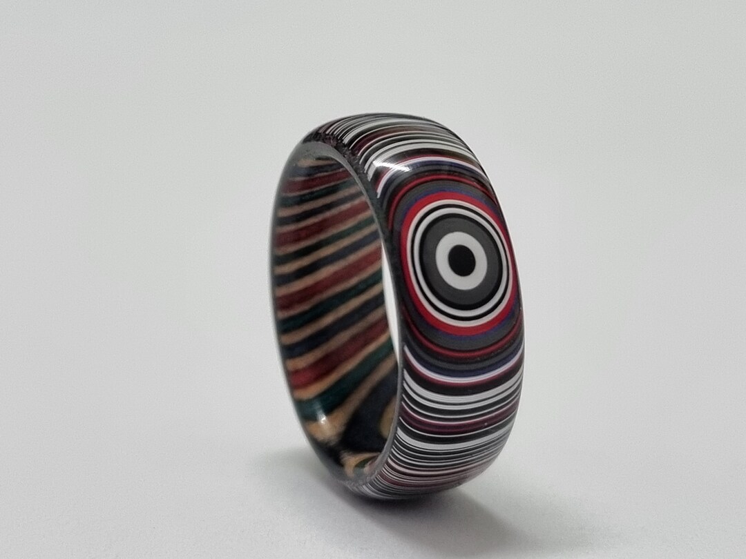 Wood and Fordite Ring. Fordite Jewelry, Fordite Ring, Wedding Ring ...