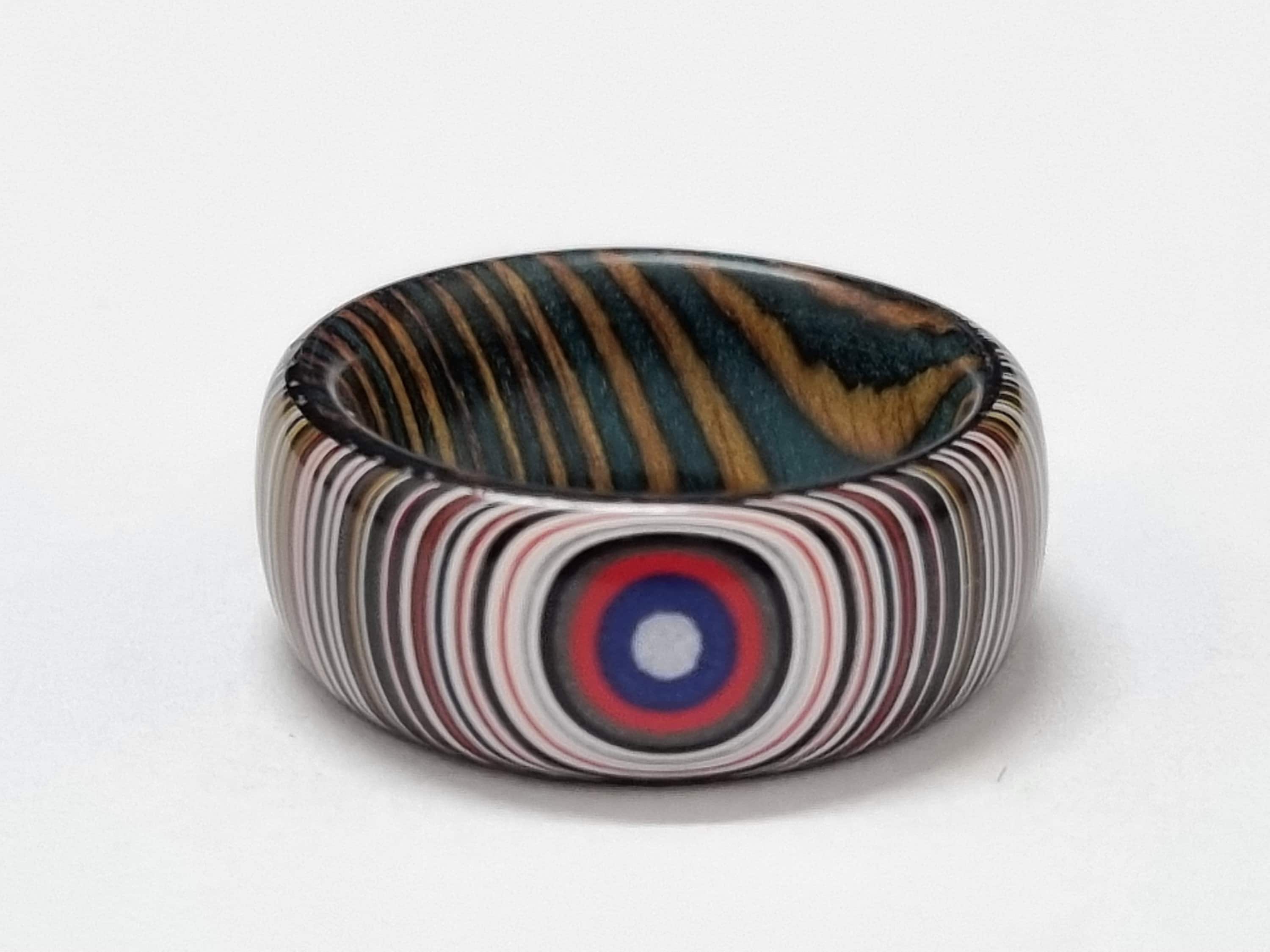 Wood and Fordite Ring. Fordite Jewelry Fordite Ring Wedding - Etsy Israel