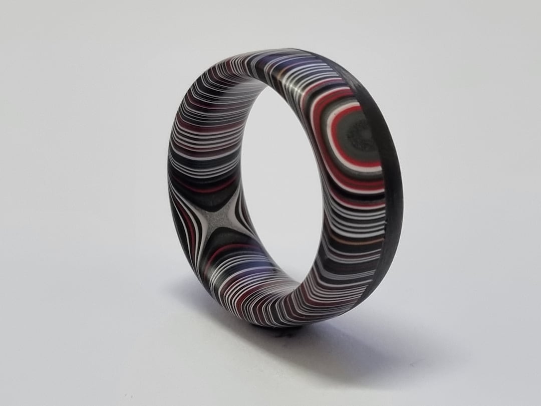 Carbon Fiber and Fordite Ring. Fordite Jewelry, Fordite Ring, Wedding ...