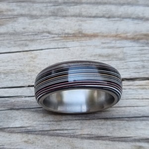 Titanium Fordite Ring, Fordite Jewelry, Fordite Ring, Wedding Ring ...