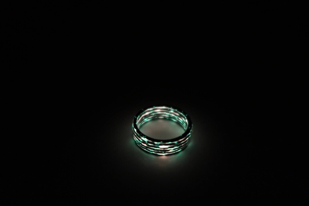 Carbon Fiber Glow in the Dark Ring, Wedding Ring, Fire Glow Ring ...